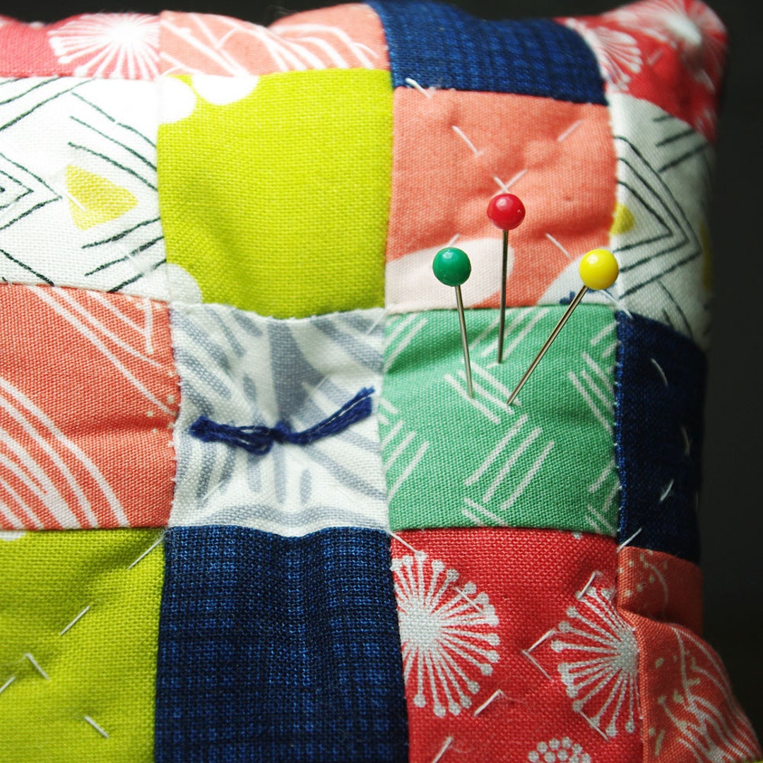 Quilted Pincushion | Modern Sewing Pincushion | Patchwork Quilted - Etsy