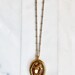 Large Gold Oval Crystal Pendant Gold Crystal Necklace Gold Oval Created ...