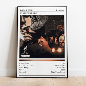 Lil Peep Poster Print | Live Forever Album Poster | Music Poster ...