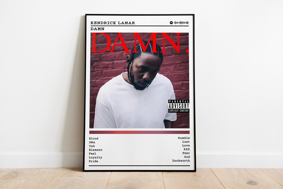 Kendrick Lamar Poster Print Damn Album Poster Music Poster Album Cover ...