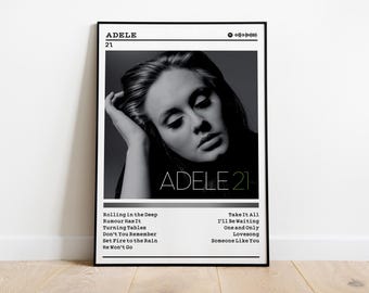 Adele Poster Print | 21 Album Poster | Music Poster | Album Cover ...