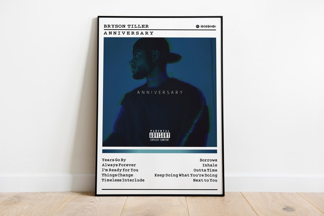 Bryson Tiller Poster Print Anniversary Album Poster Music Poster Album ...