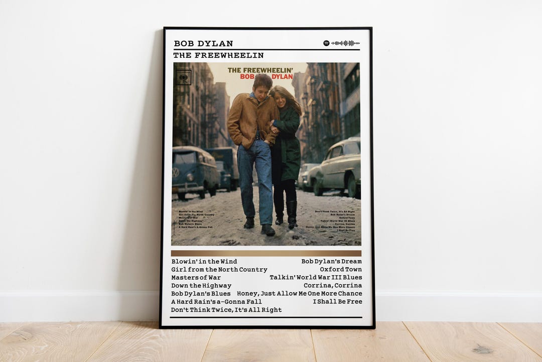 Poster Bob Dylan | L'affiche de l'album Freewheelin | Affiche de musique | Poster de la pochette ...