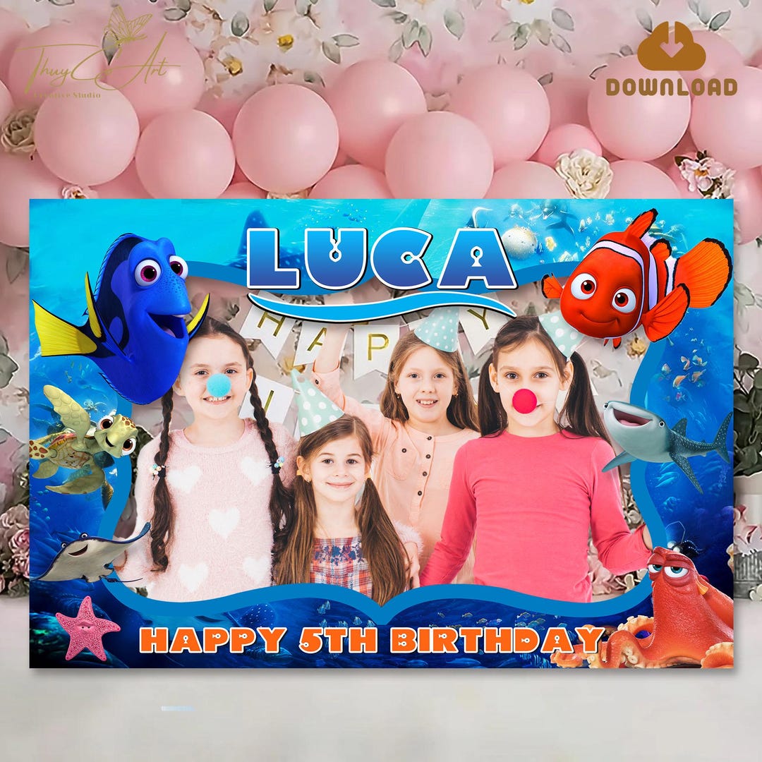 Printable Finding Nemo Photobooth Frame, Nemo Birthday Photo Sign ...
