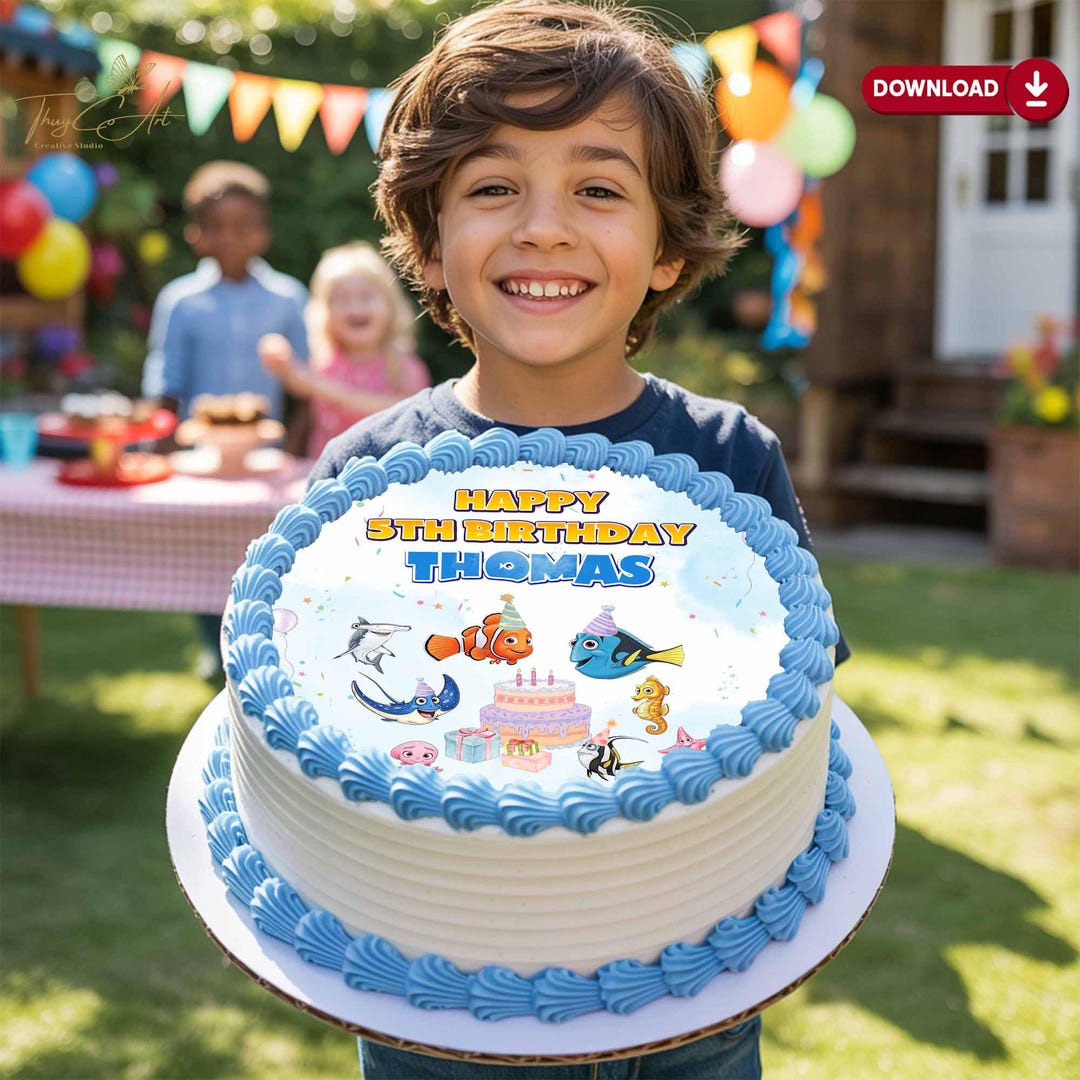 Personalized Finding Nemo Cake Topper, Custom Disney Cake Design ...