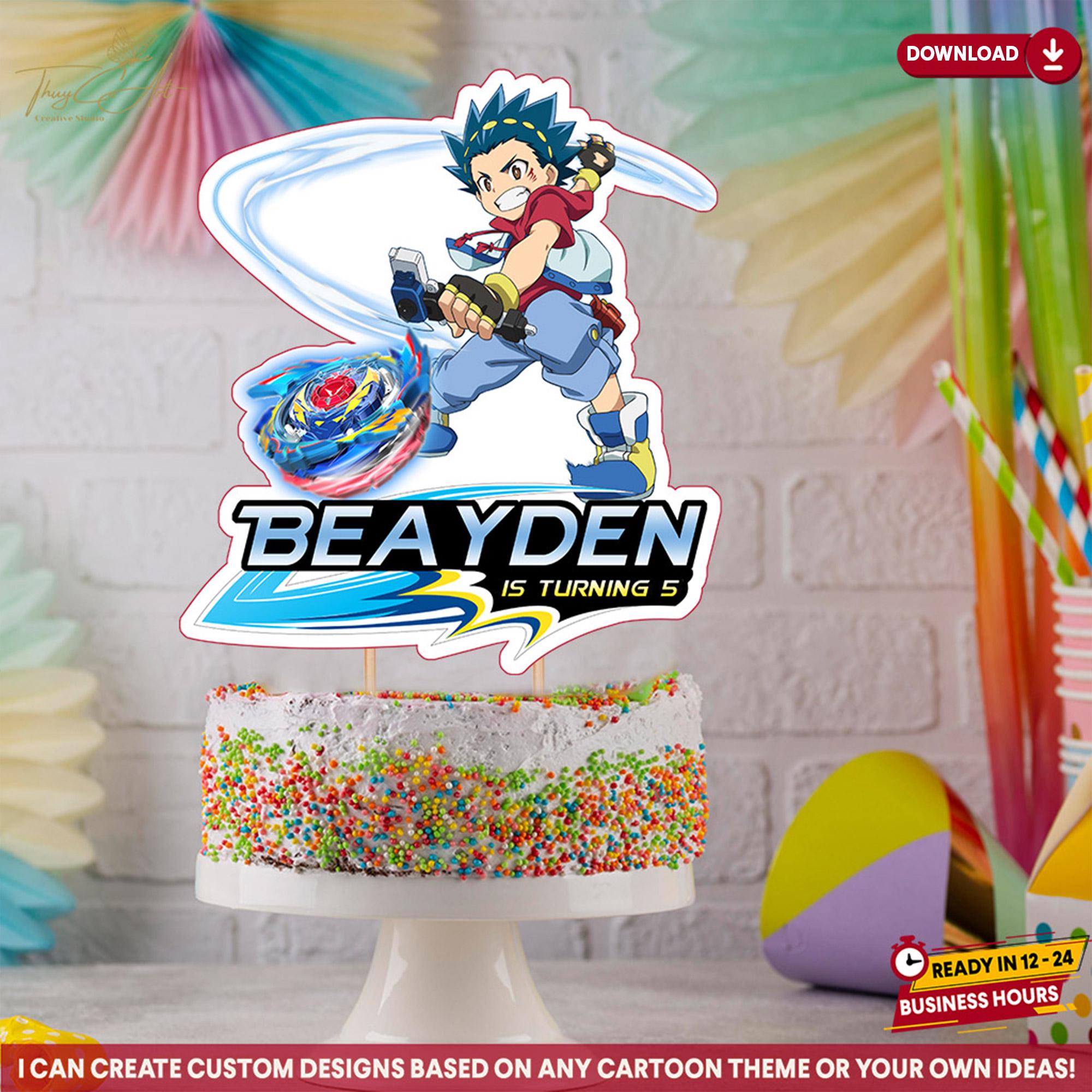 Printable Beyblade Cake Topper: Custom Birthday Party Decoration ...
