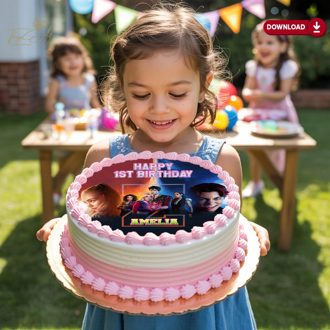Personalized Disney Zombies 4 Cake Topper, Kids Birthday (digital ...