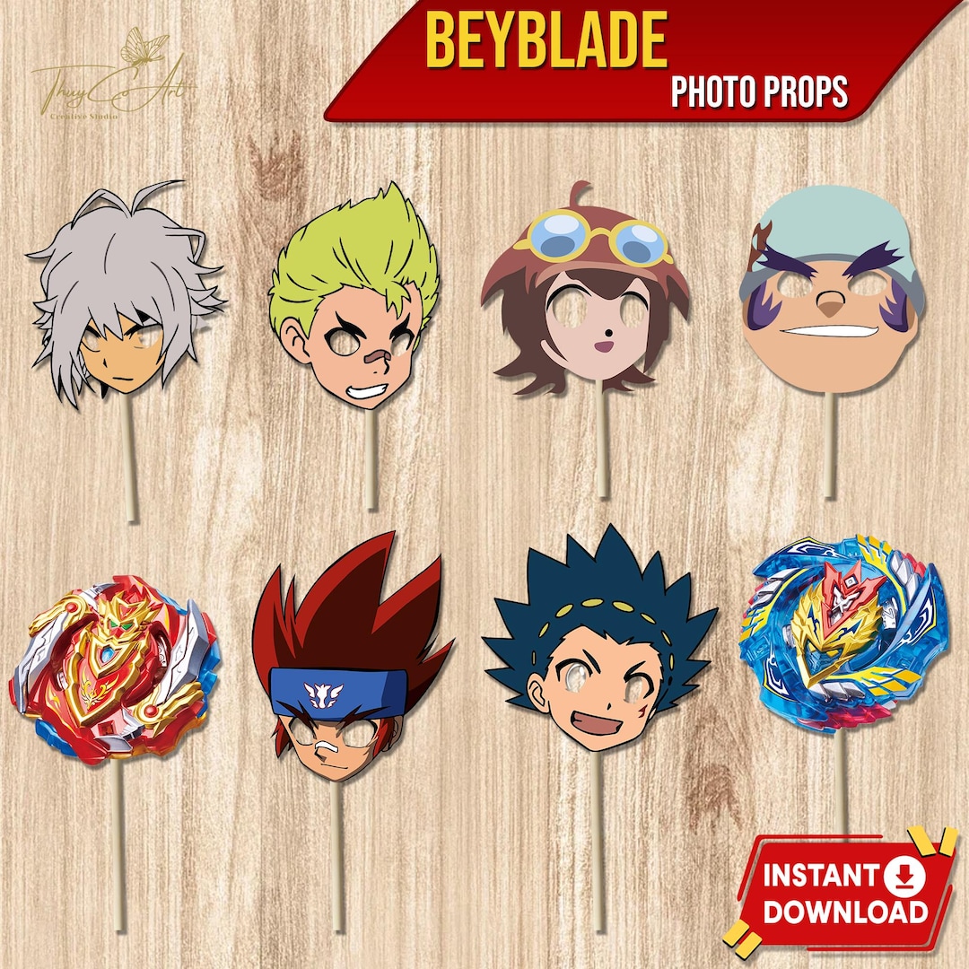 Beyblade Birthday Party Photo Props: Custom Theme (digital Download) - Etsy