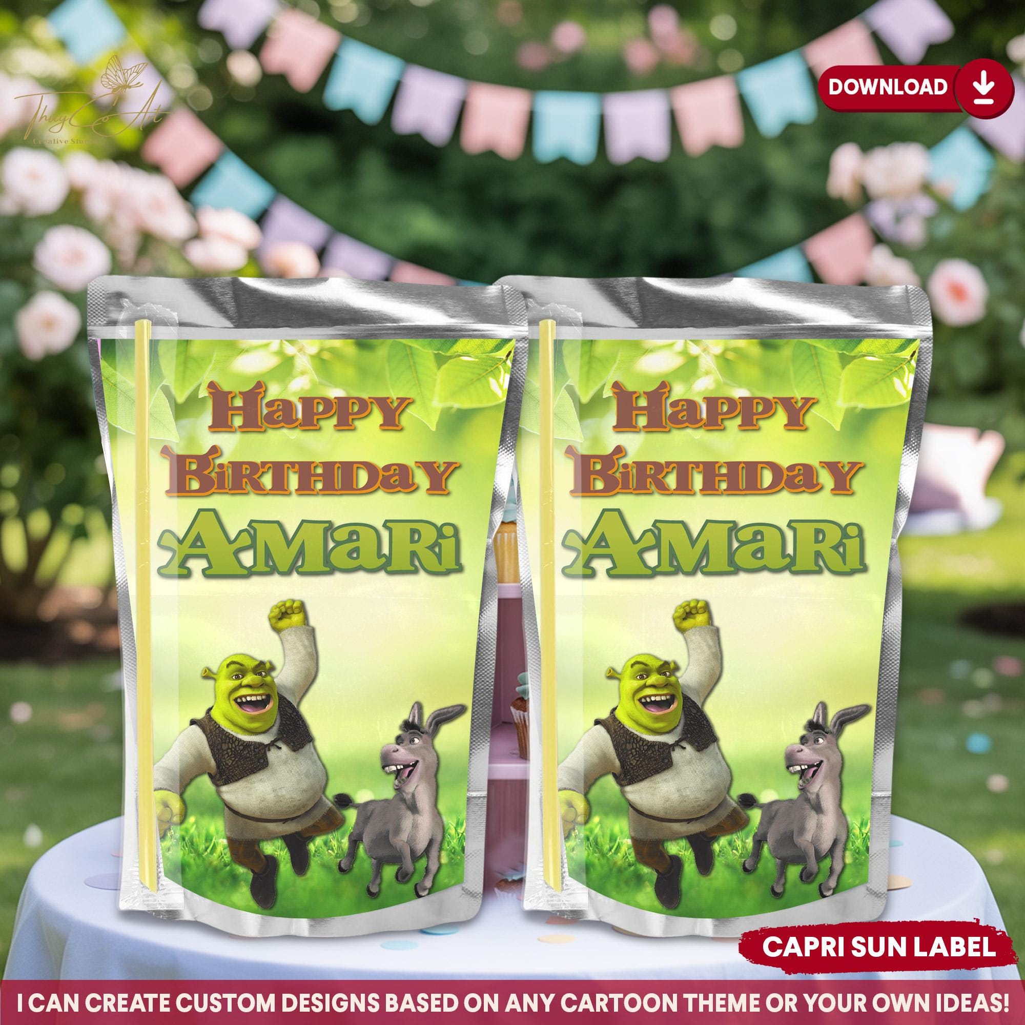 Shrek Party Printable Bundle, Shrek Birthday Party Decor Digital File ...