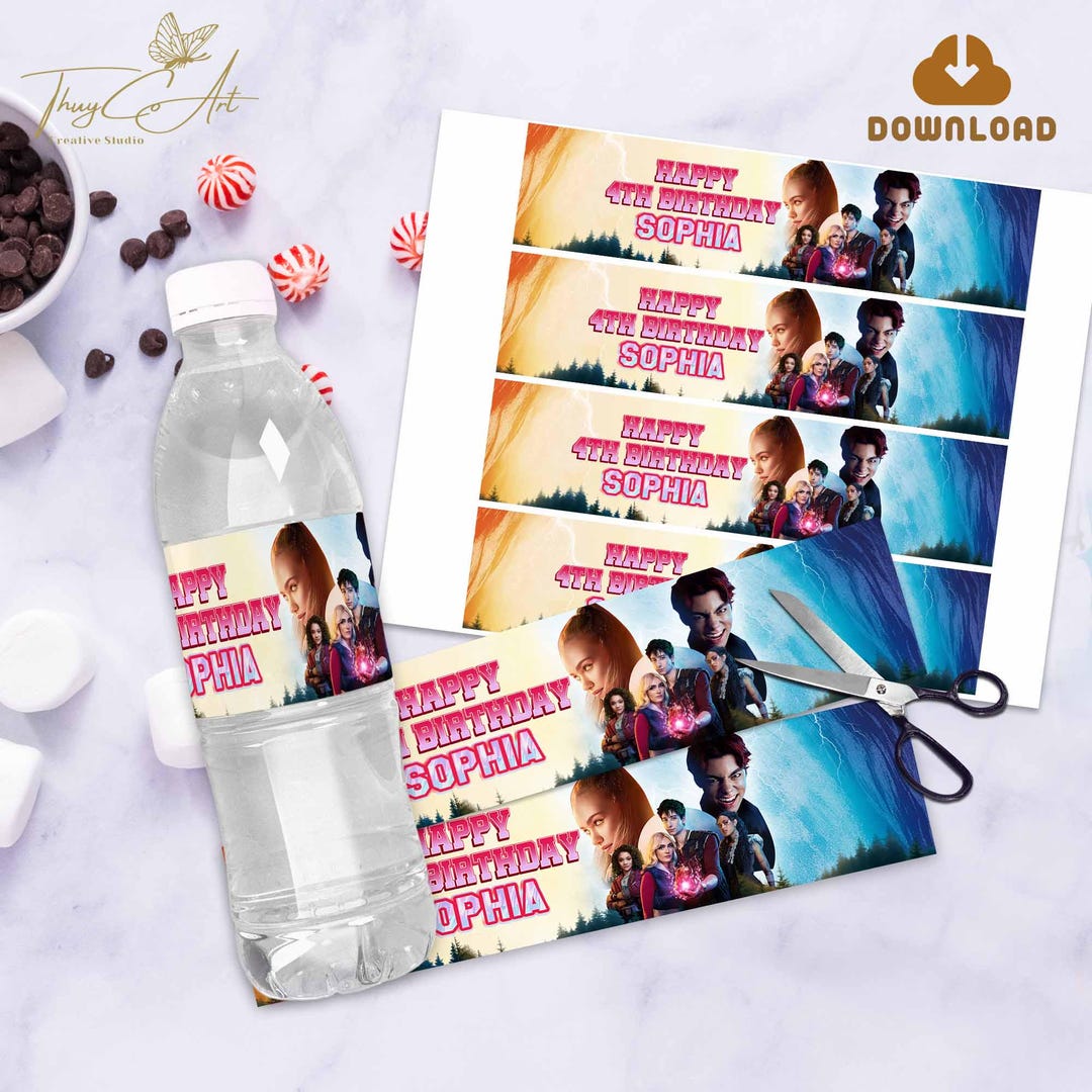 Zombies 4 Water Bottle Labels: Birthday Party Decorations (digital ...