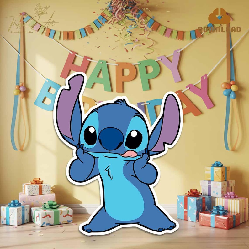 Lilo & Stitch Birthday Cutout: Hawaiian Party Decorations (PDF Download ...