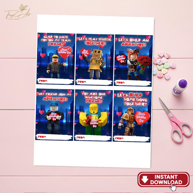 Video Game Boy Valentine Card: Gamer Instant Download Cards for Friends ...