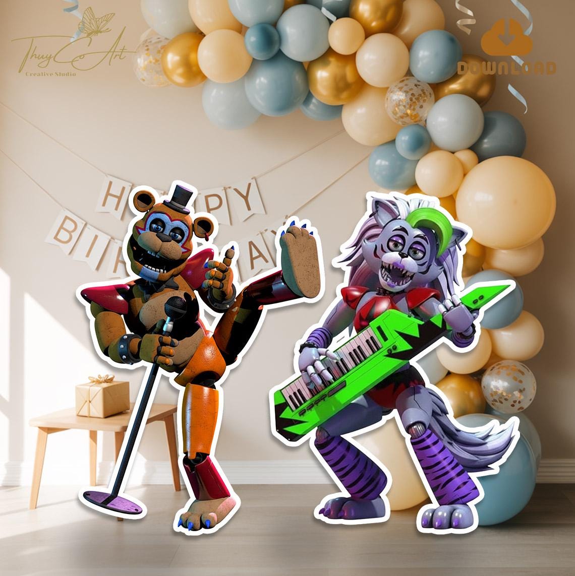 Freddy Security Cutout, FNAF Birthday Party Prop (digital Download) - Etsy