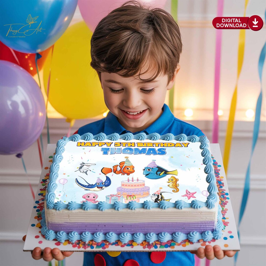 Finding Nemo Cake Topper: Custom Ocean Birthday Decoration (digital ...
