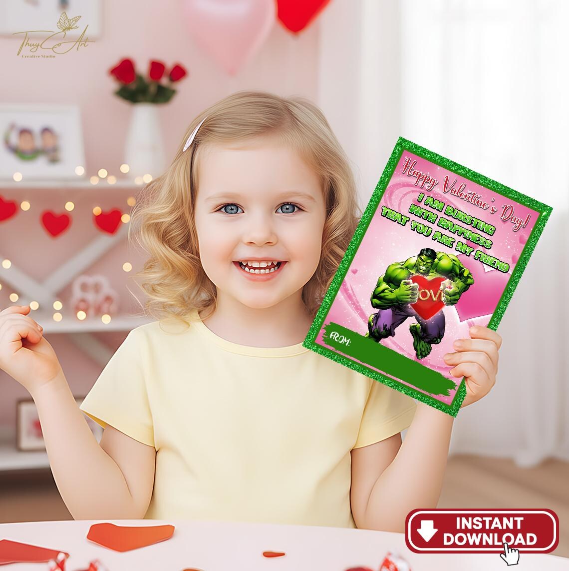 Printable Hulk Valentine Card Set (instant Download) - Etsy