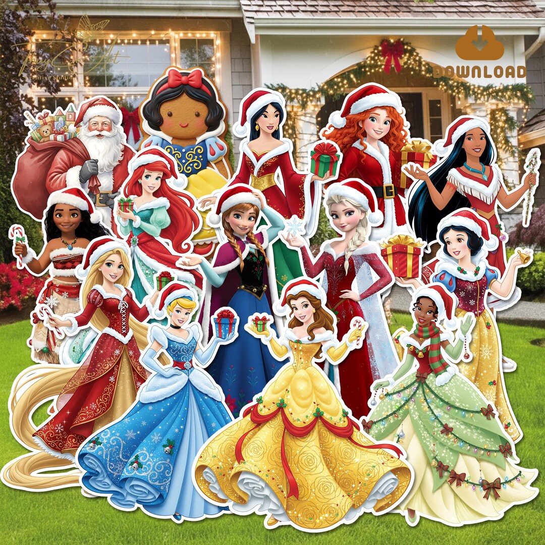 Printable Princess Christmas Cut Out: Holiday Decor for Little ...