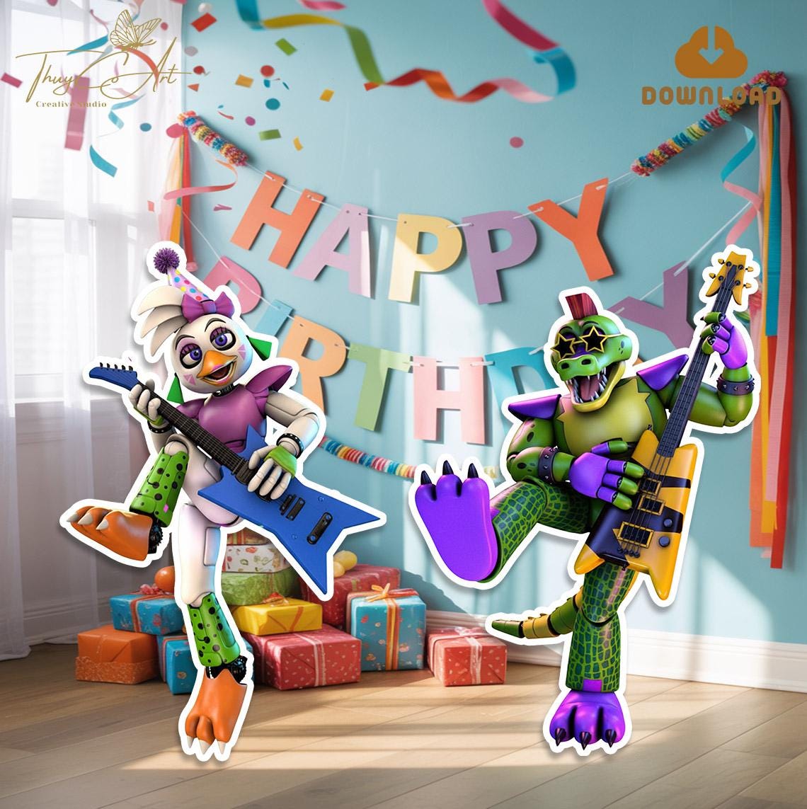 Freddy Security Cutout, FNAF Birthday Party Prop (digital Download) - Etsy