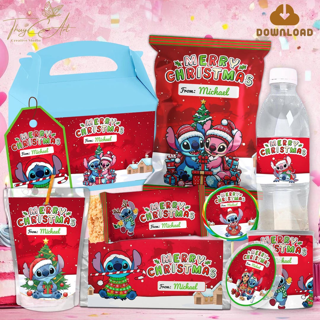 Lilo & Stitch Christmas Party Bundle: Printable Decorations (digital ...