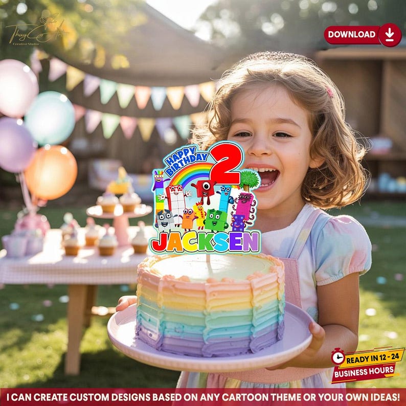 Printable Number Blocks Birthday Cake Topper, Numberblocks Friends ...