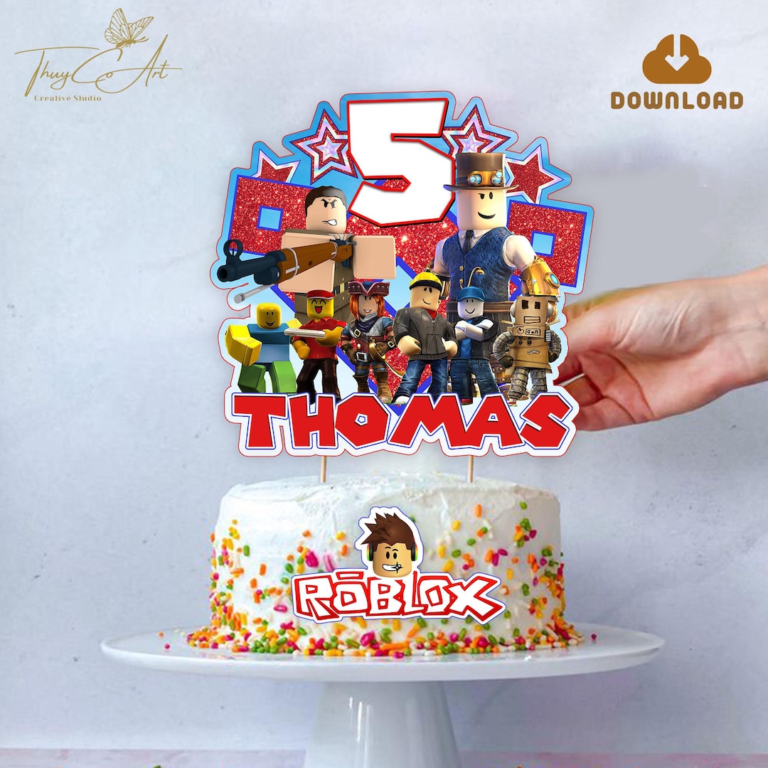 Printable Roblox Cake Topper: Gamer Birthday Party Decoration (digital ...