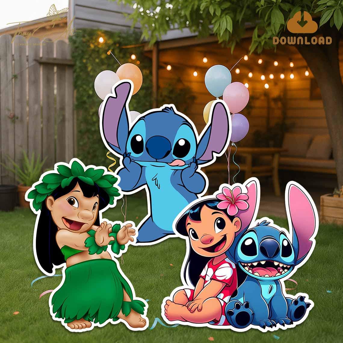 Lilo & Stitch Birthday Cutout: Hawaiian Party Decorations (PDF Download ...