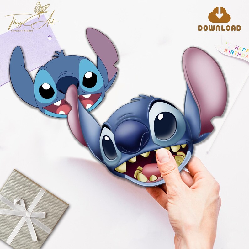 Stitch Birthday Photo Booth Props: Lilo and Friends (digital Download ...