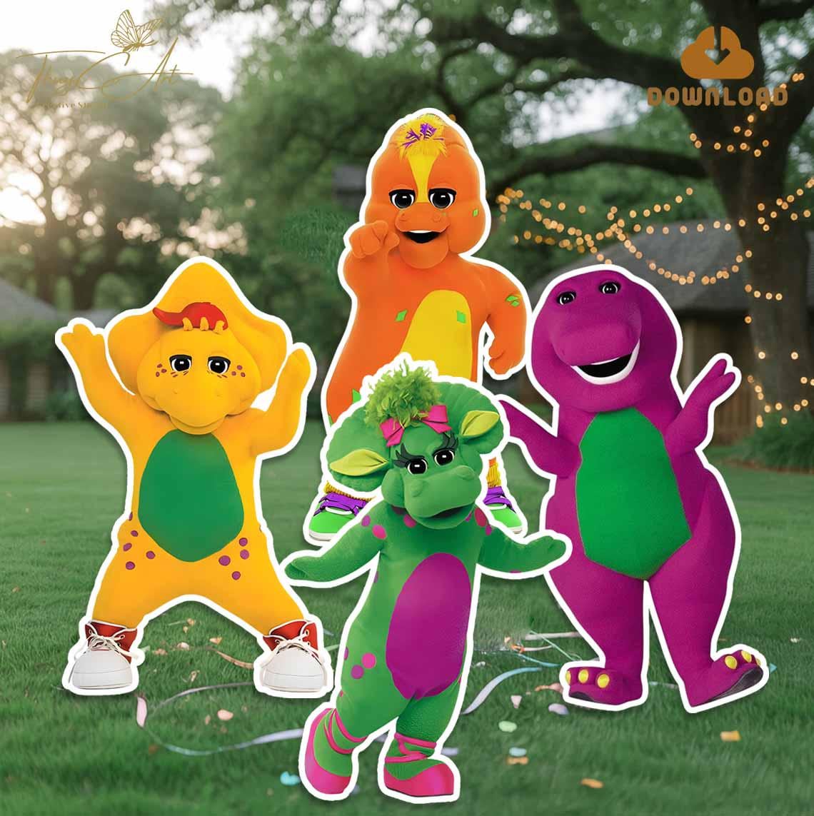 Barney and Friends Birthday Cutout Set: Purple Dinosaur Party Decor ...