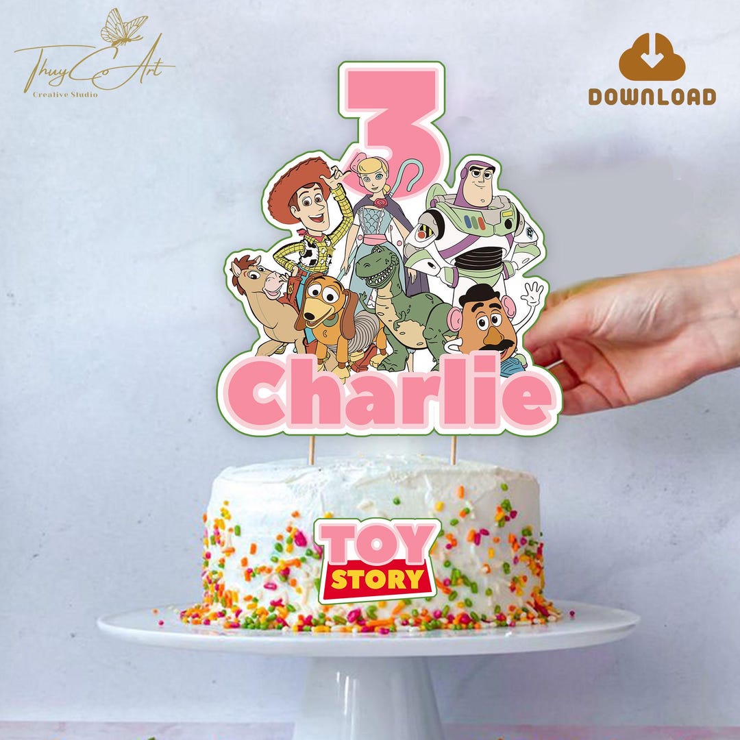 Printable Pink Toy Story Cake Topper, Toy Story Birthday Party for Girl ...