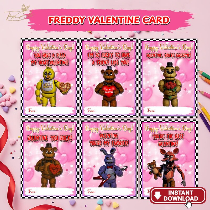 Five Nights of Freddy Valentine Cards - Etsy