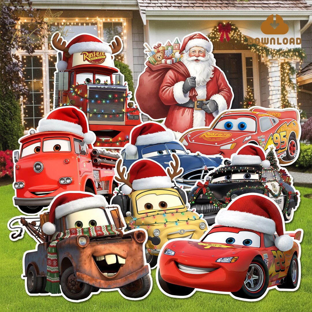 Disney Cars Christmas Cut Out: Holiday Winter Decoration Yard Sign ...