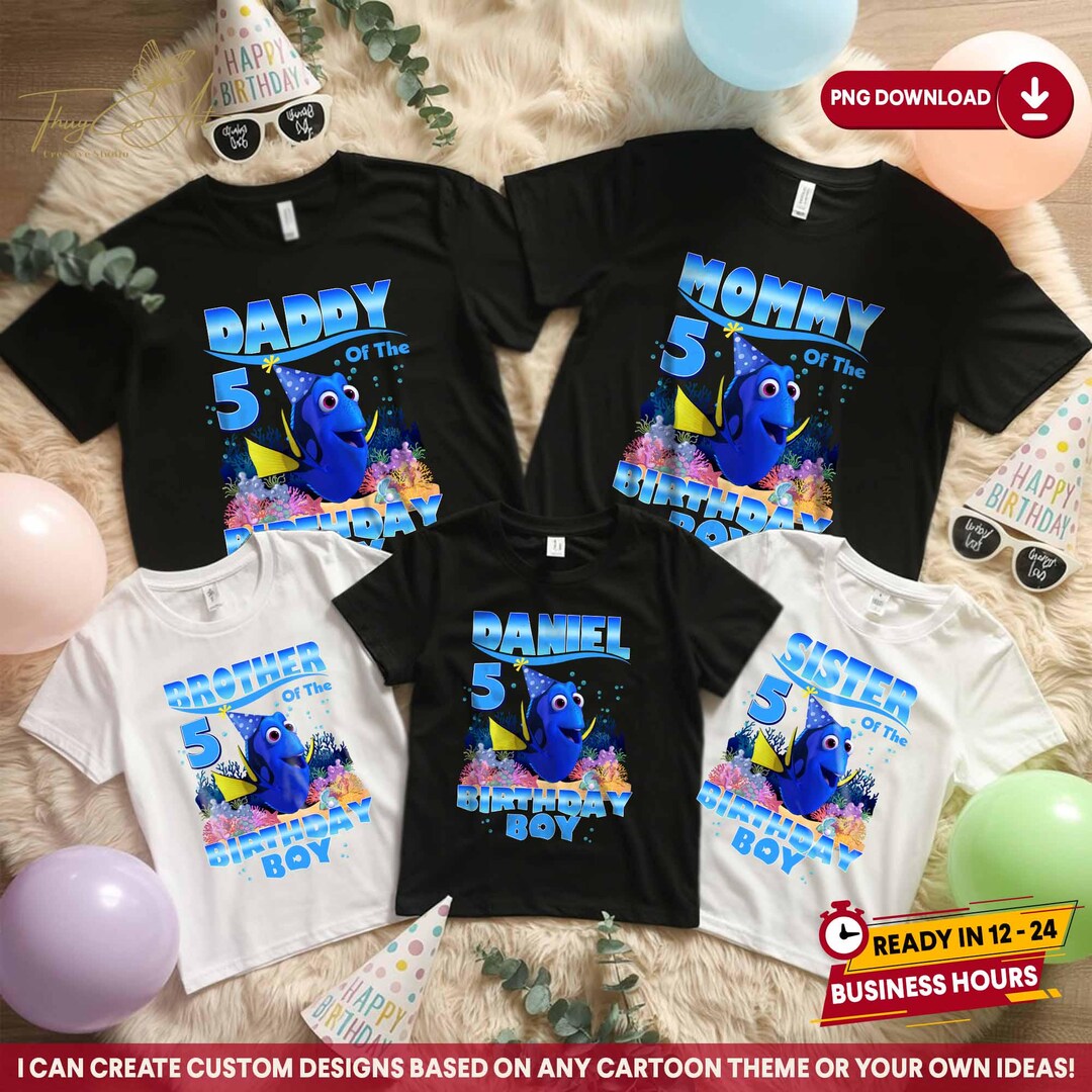 Personalized Finding Dory Birthday Shirt PNG: Custom Party Theme ...