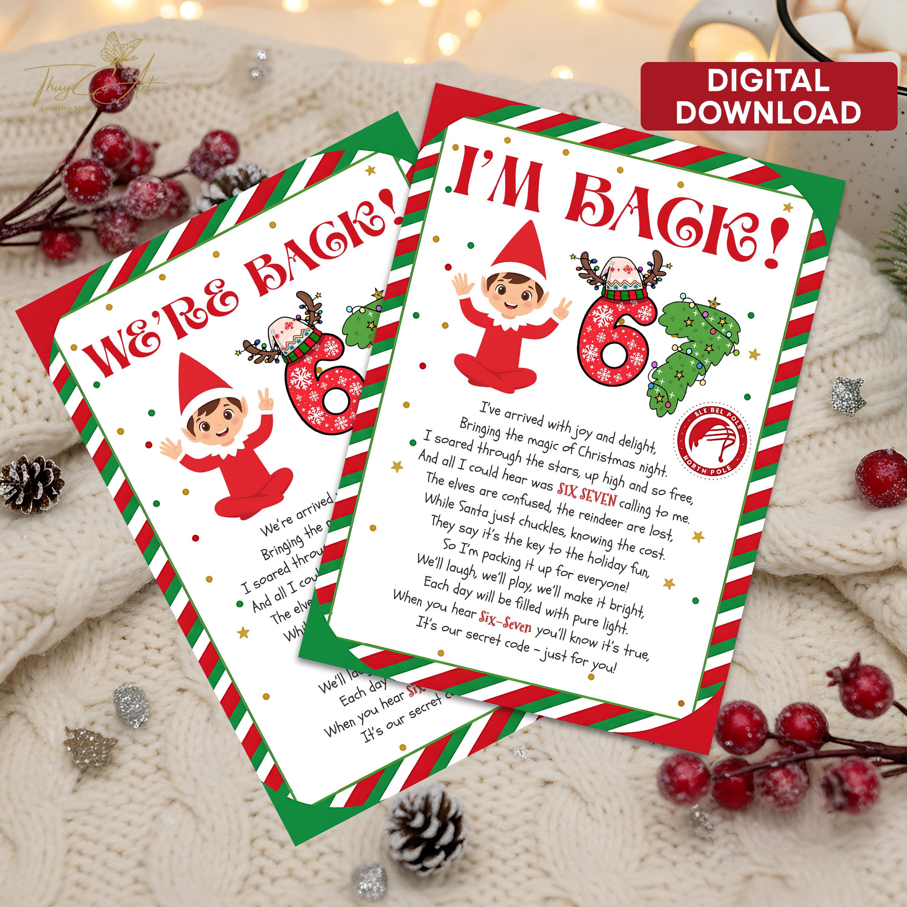Elf Arrival Letter: Six Seven Meme Printable PDF - Etsy