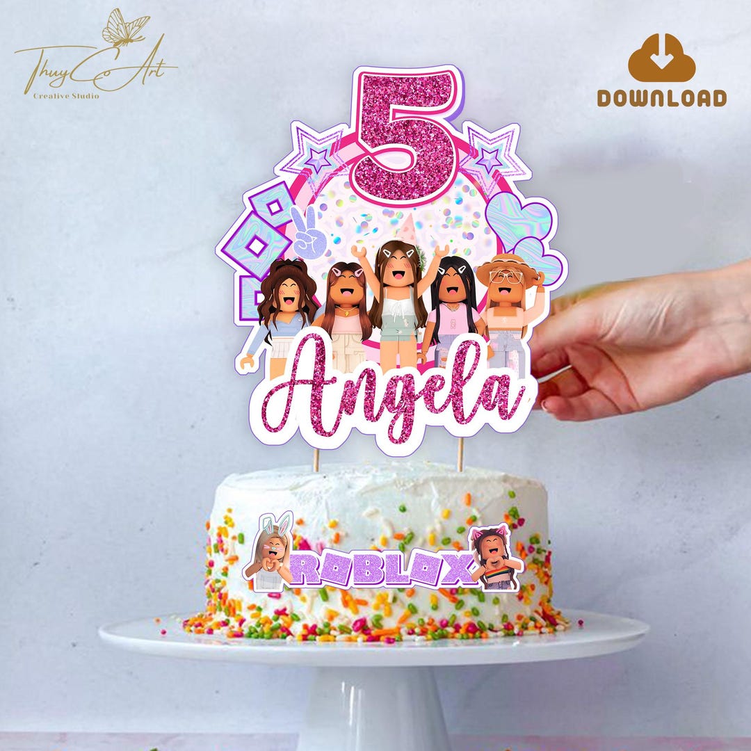 Girls Birthday Cake Toppers Digital Download, Video Game Girl Birthday ...