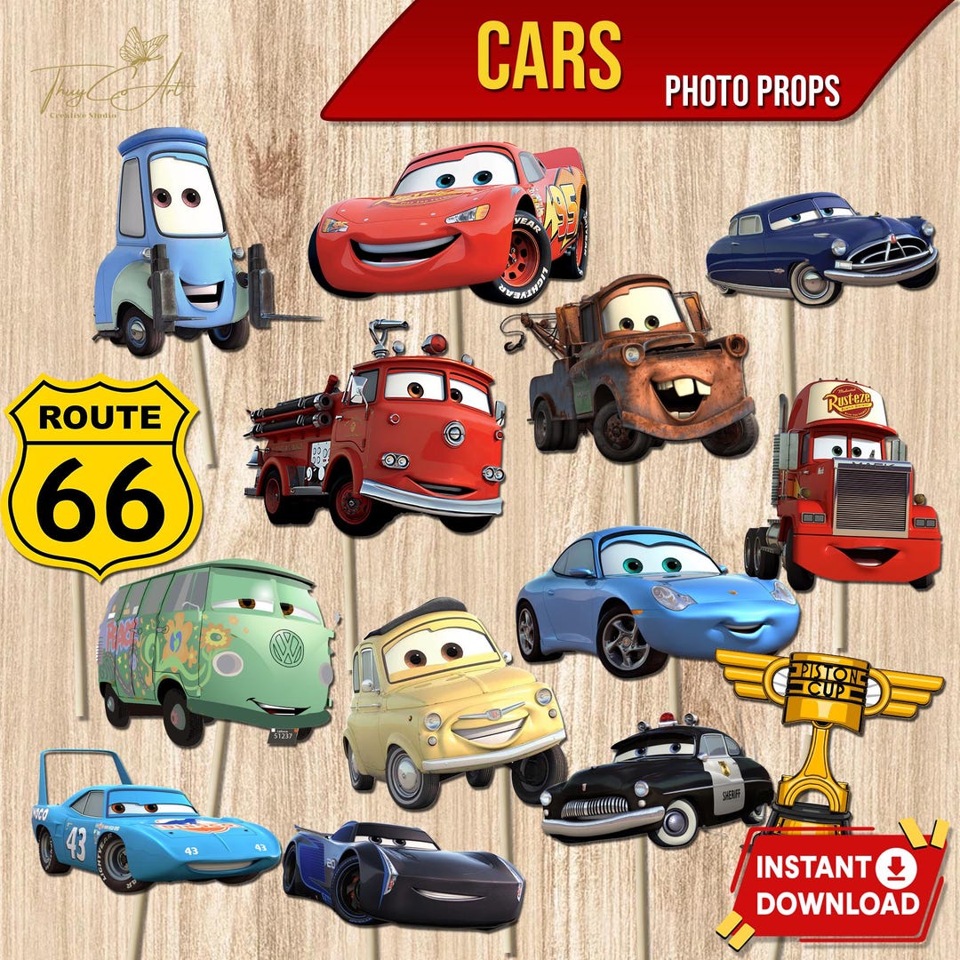 Disney Cars Birthday Photo Booth Props, Printable Party Decorations ...