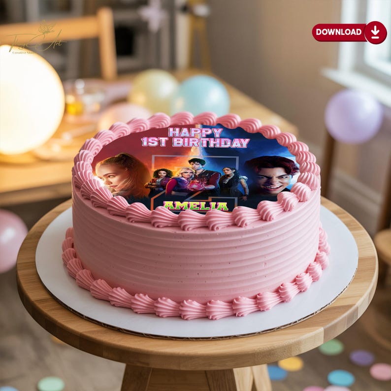Personalized Disney Zombies 4 Cake Topper, Kids Birthday (digital ...