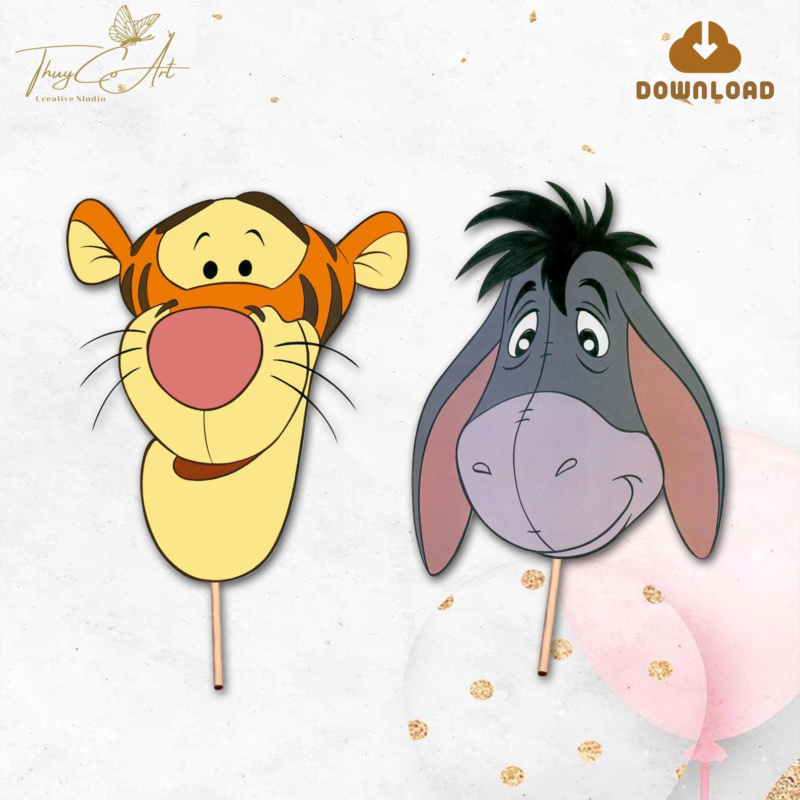 Winnie the Pooh Photo Booth Props: Birthday Party Decor (digital ...
