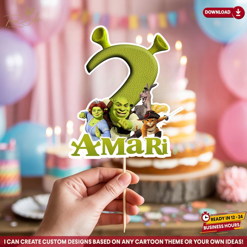 Shrek Birthday Cake Decor - Etsy