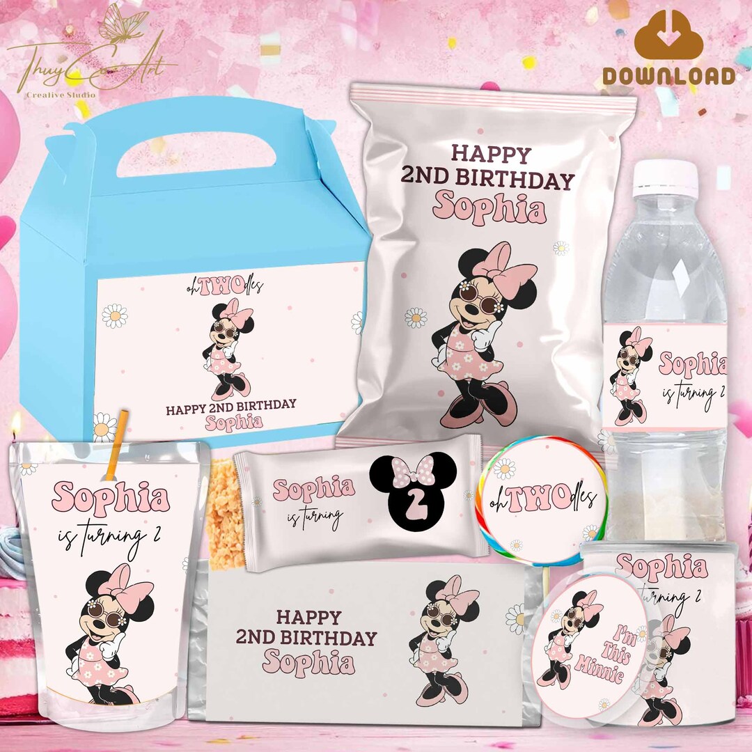 Pink Minnie Mouse "oh Twodles" Birthday Party Bundle (digital Download ...