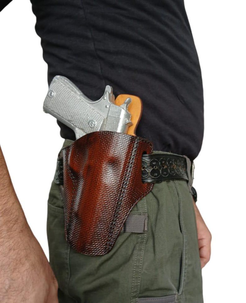 Handmade Leather Holster for Colt Python 4 4.25 & Colt King Cobra 4 ...