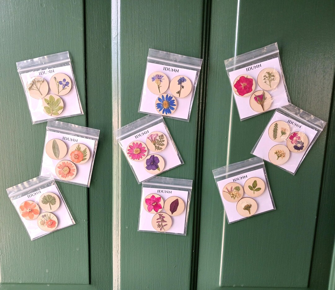 Flower Magnet Set Pressed Flower Magnets Fridge Magnets - Etsy