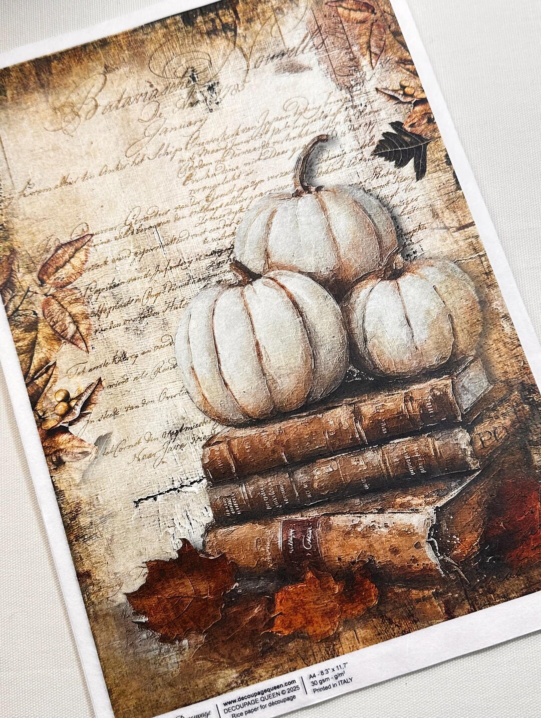 Fall Pumpkin Decoupage Paper - Cottagecore Autumn Rice Paper - Etsy