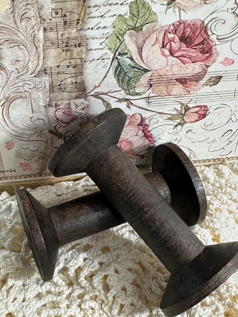 Spool - Wooden Spools #2, Vintage Style Wood Spools, Ribbon Storage ...