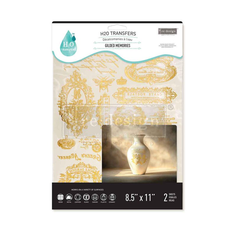 H20 Gold Gilded Memories, H2O Transfers, Transfer Paper, Gilded ...