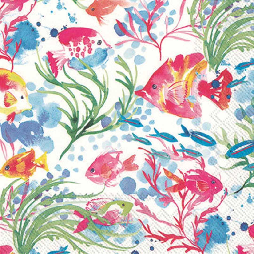 Ocean Fish Paper Napkins – Sea Life Decoupage, 5x5 Inch, 3pc - Etsy