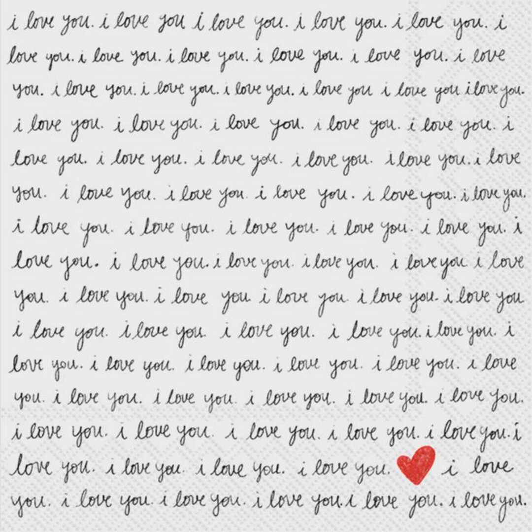 Love Letter Decoupage Napkins - Handwritten I Love You Paper (3 Pc Pack ...