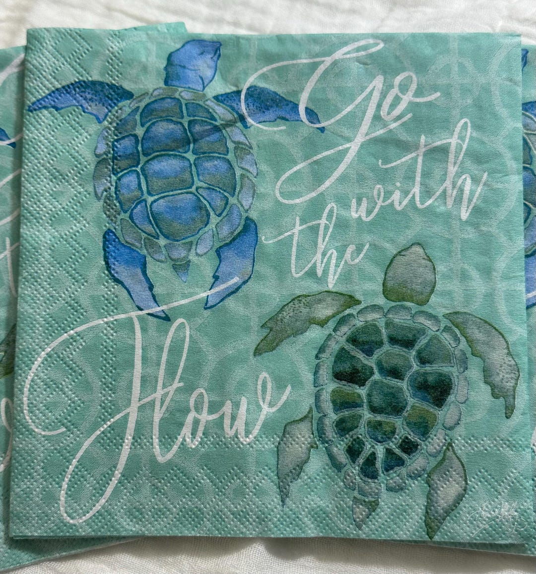 Sea Turtle Paper Napkins, Beach Wedding Beverage Napkins, Decoupage ...