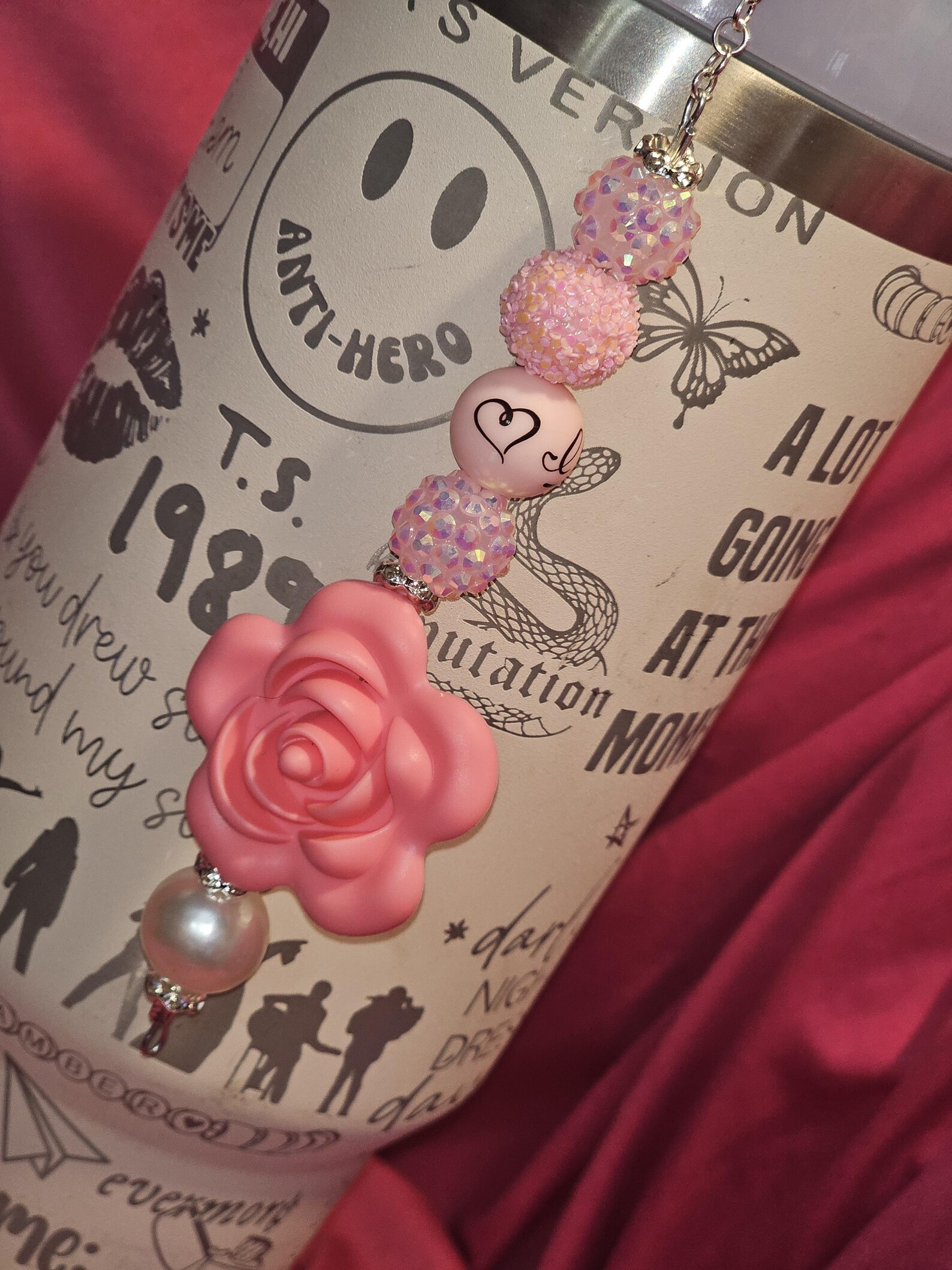 Rose Valentines Day Straw Topper - Etsy