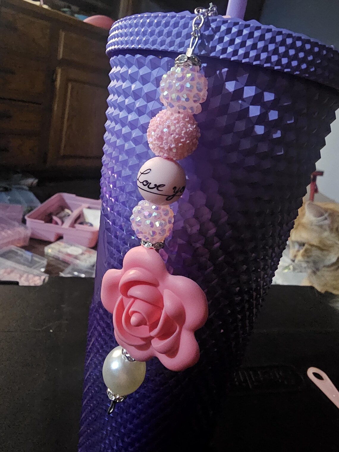 Rose Valentines Day Straw Topper - Etsy