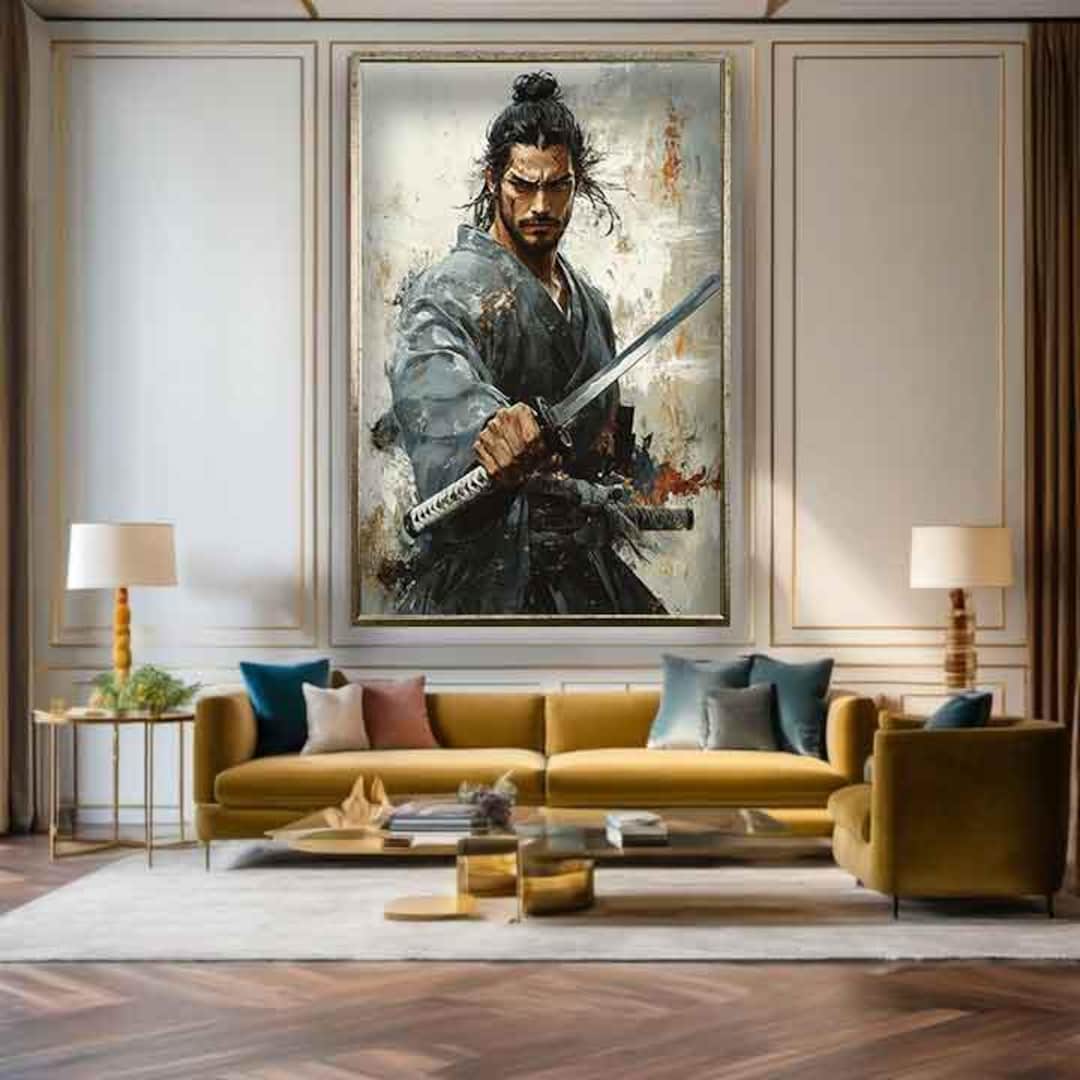 Samurai Canvas Print, Samurai Art, Samurai Painting, Samurai Wall Art ...
