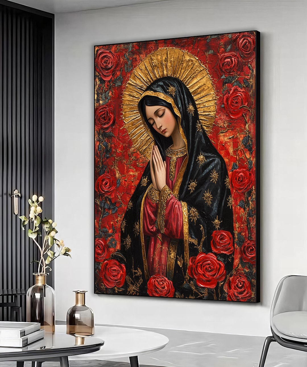 Our Lady of Guadalupe Canvas Art, Vibrant Virgin Mary Wall Decor ...